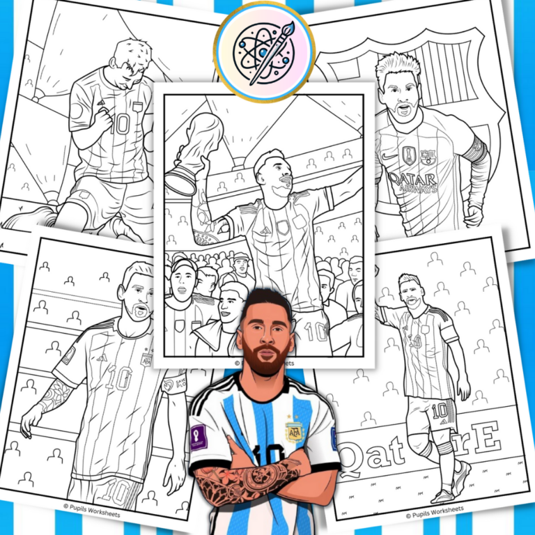 Messi Coloring Pages (20 Pages) – ArtfulSTEM